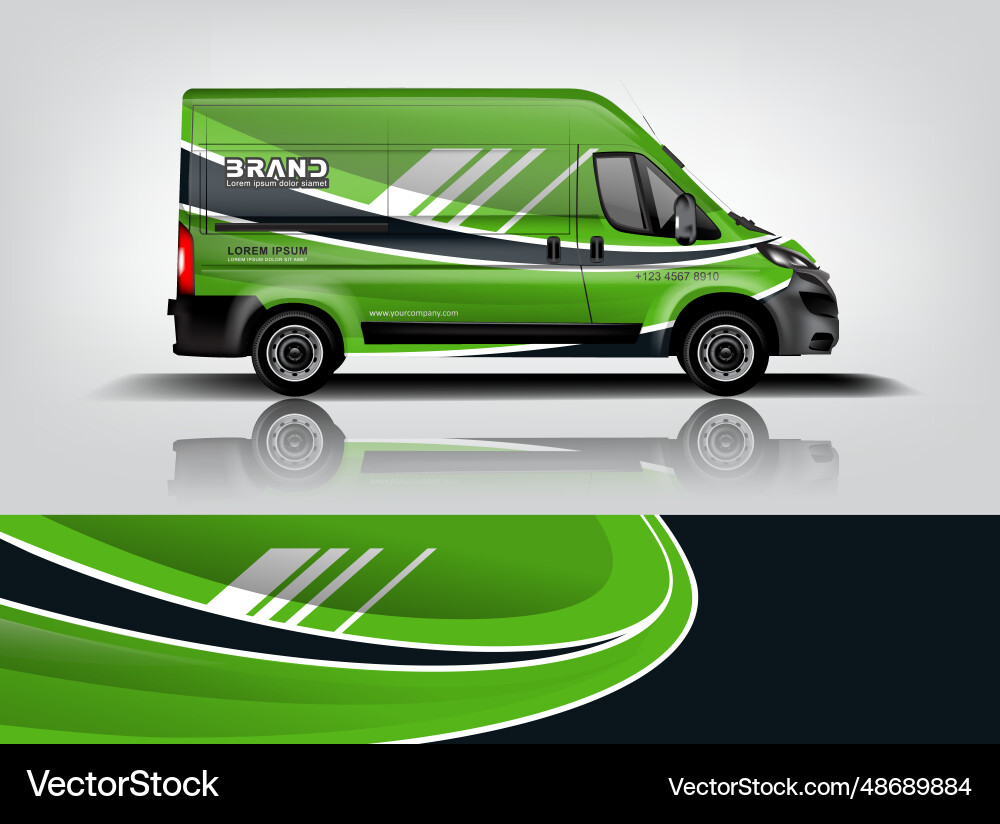 Van wrap design sticker and decal Royalty Free Vector Image