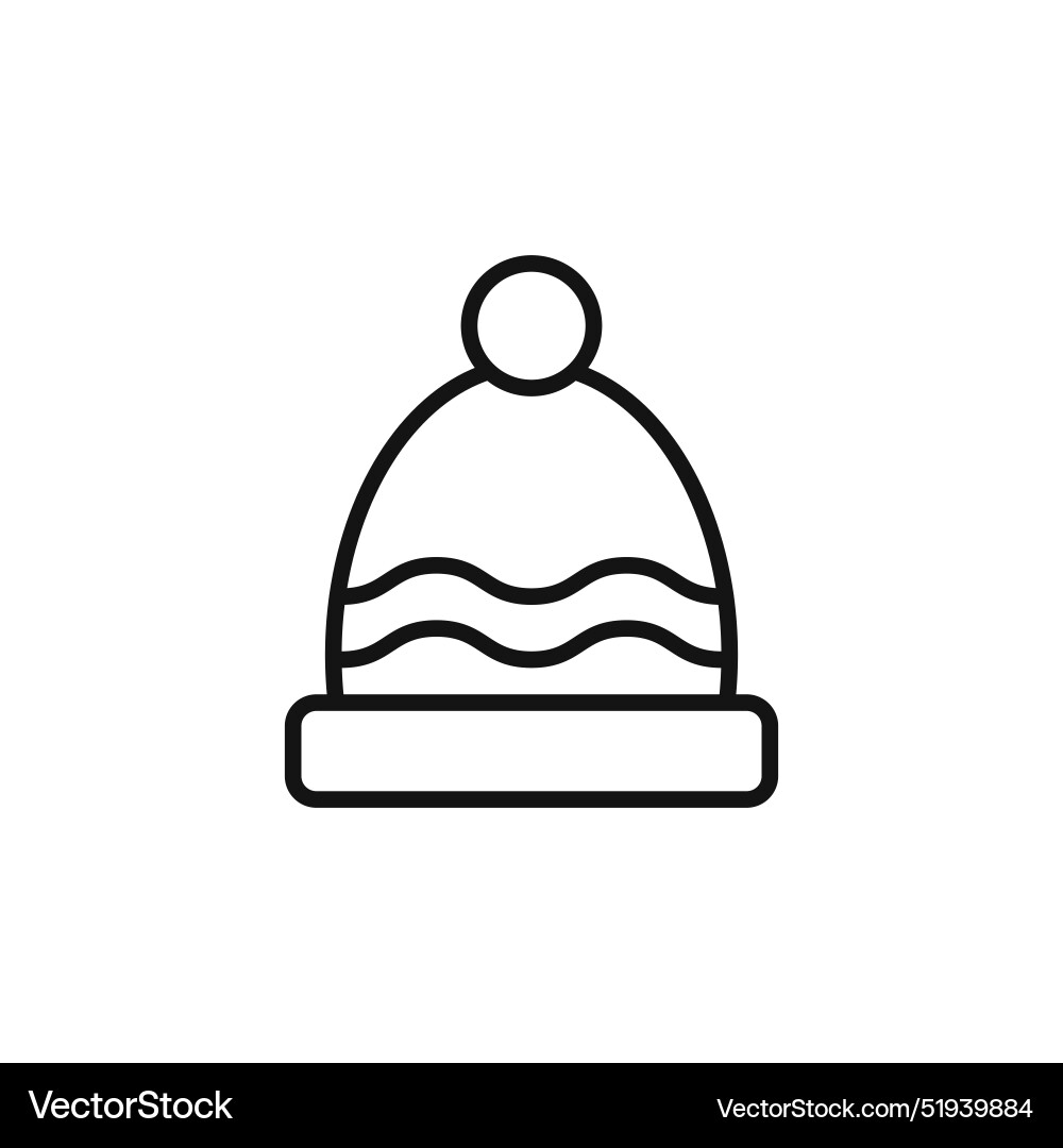 Winter cap icon logo sign outline Royalty Free Vector Image