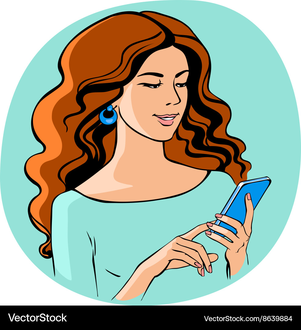 Women with smartphone Royalty Free Vector Image