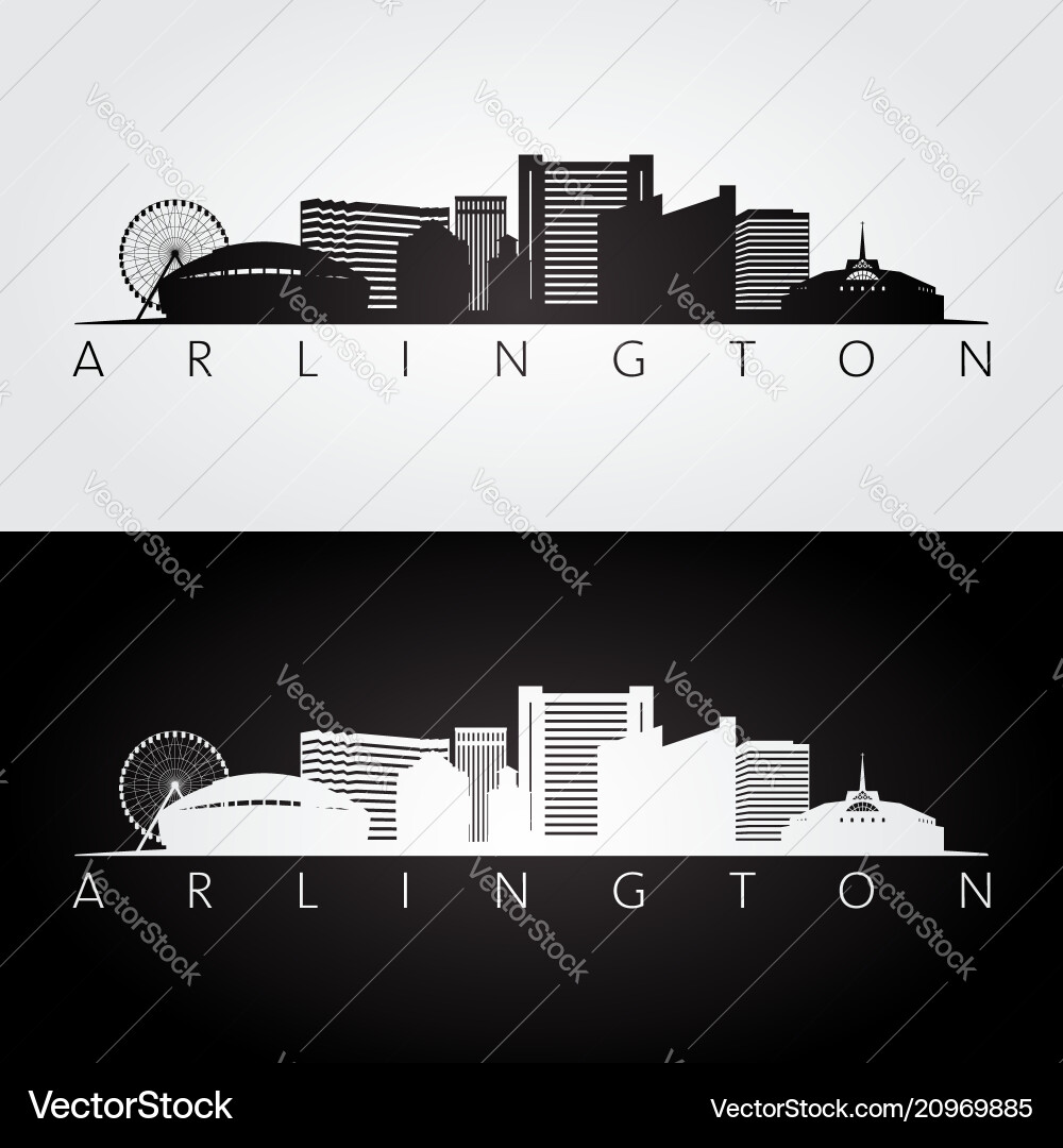 Arlington texas - usa skyline and landmarks Vector Image