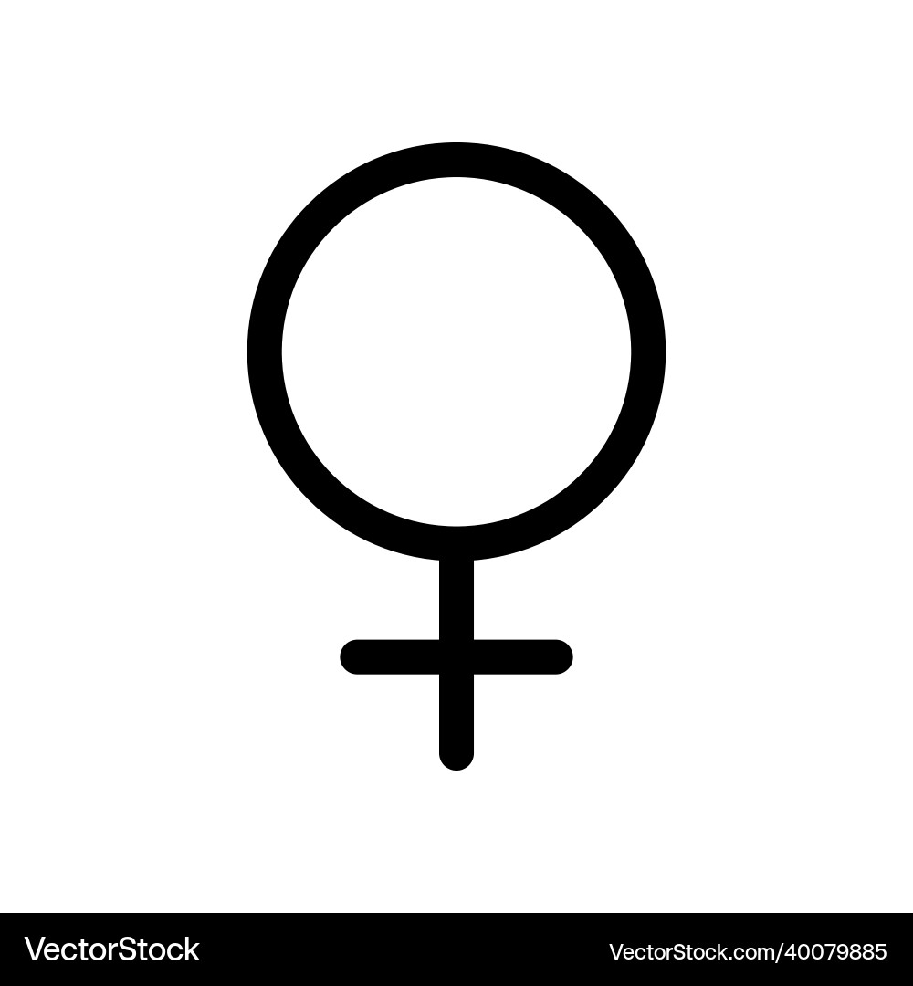 Female gender symbol editable stroke isolated Vector Image