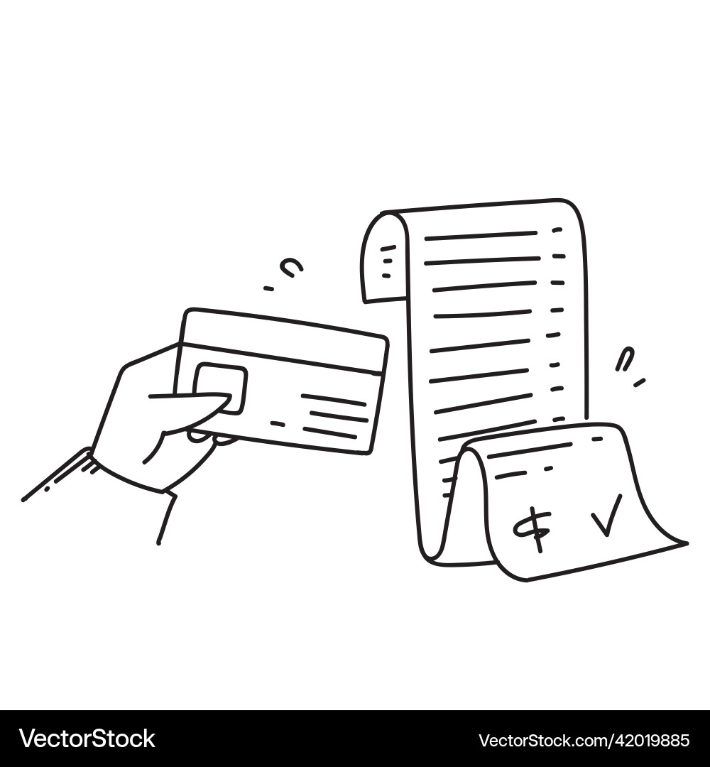 Hand drawn doodle invoice bill icon isolated Vector Image