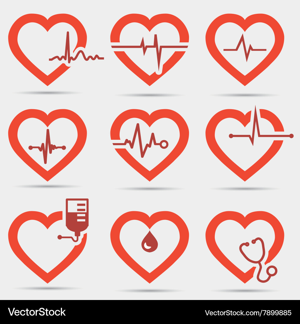 Heart icon set Royalty Free Vector Image - VectorStock