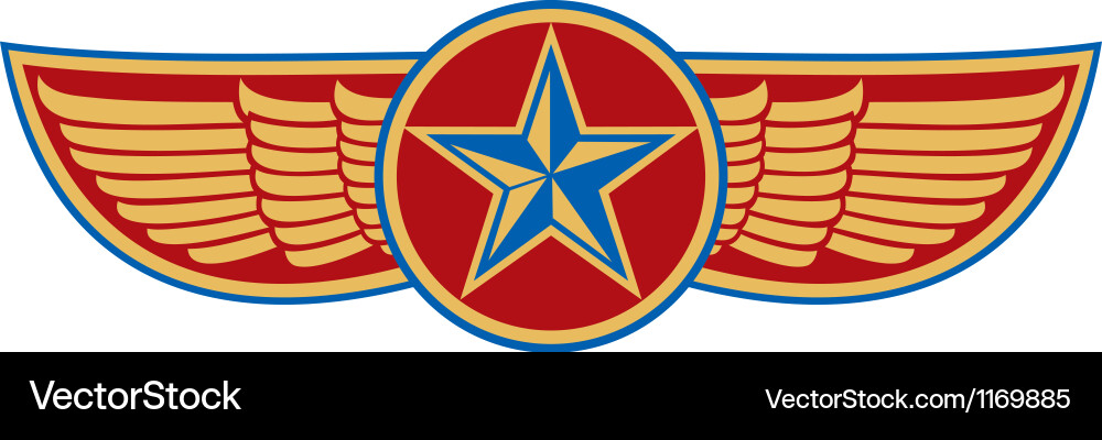 Heraldic Star and Wings Symbol Royalty Free Vector Image