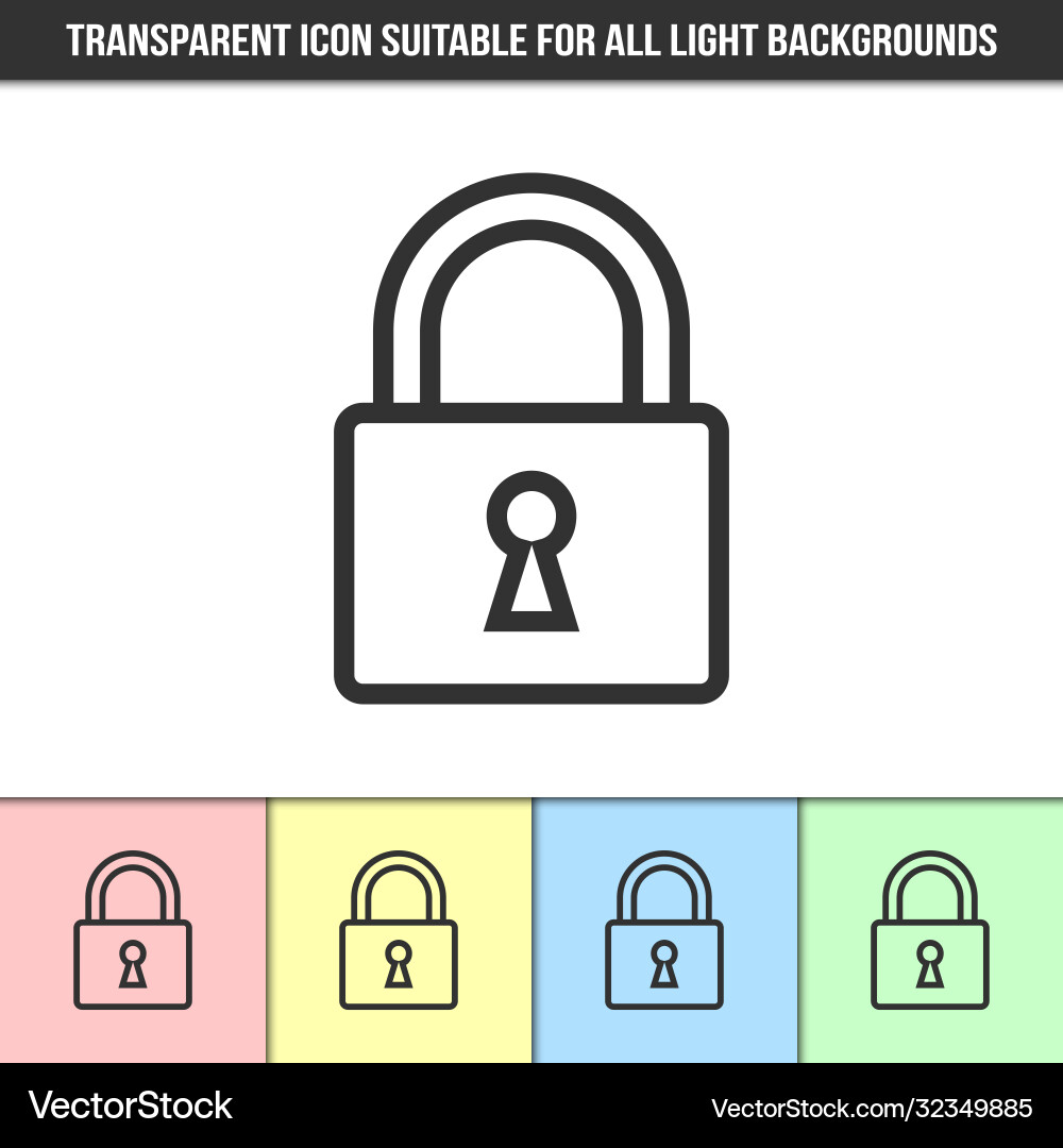 Simple outline transparent padlock icon Royalty Free Vector