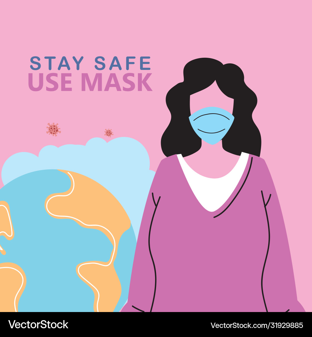 Woman preventing spread viruses around Royalty Free Vector