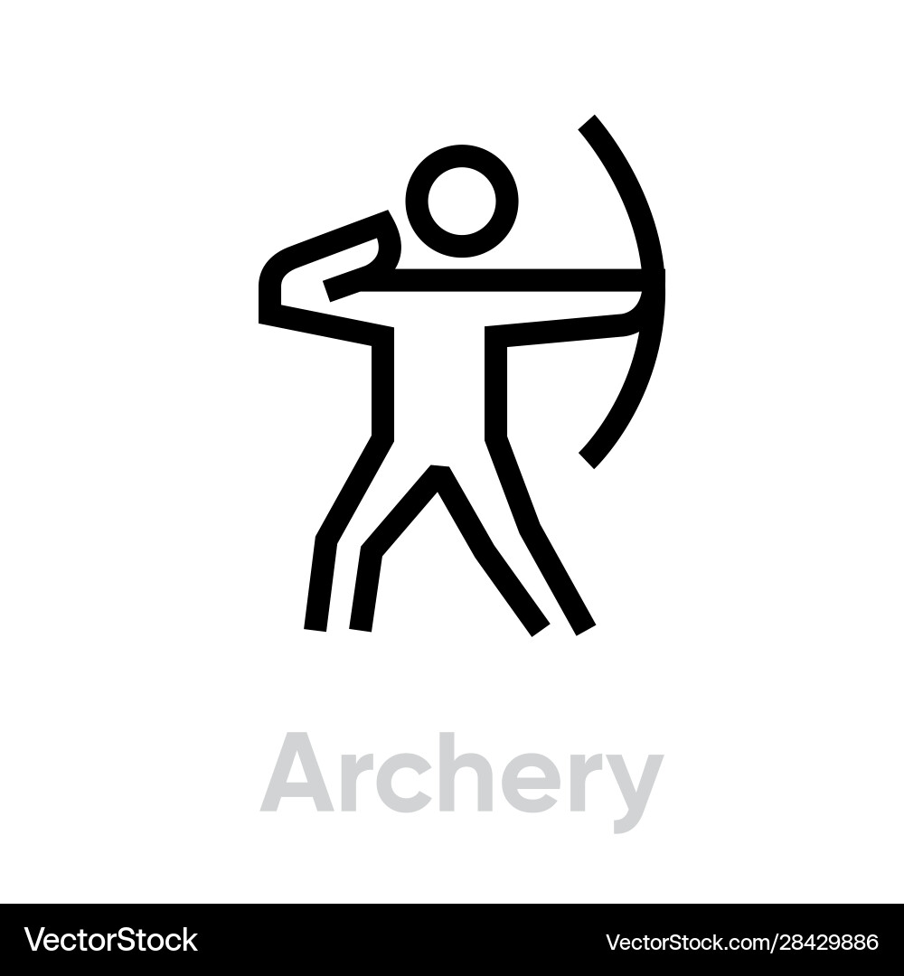 Archery Sport Icons Set Royalty Free Vector Image