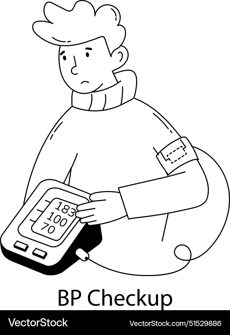 Bp checkup Royalty Free Vector Image - VectorStock