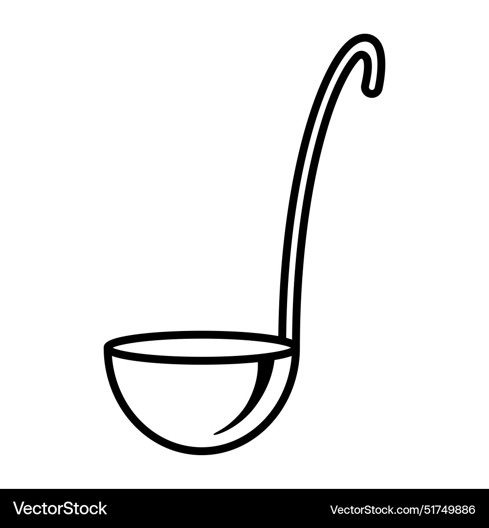 Cooking ladle stylized kitchen Royalty Free Vector Image