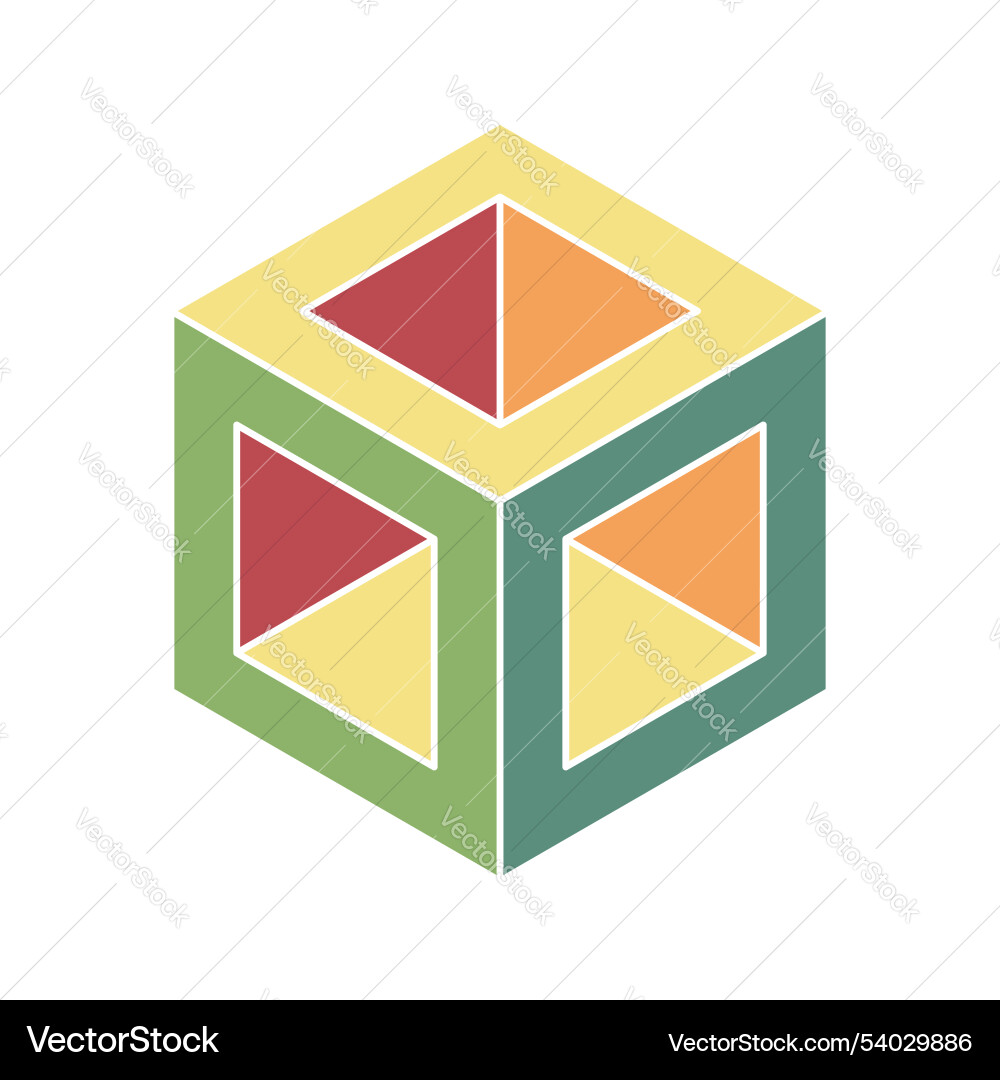 Cube logo geometric design box logotype company Vector Image