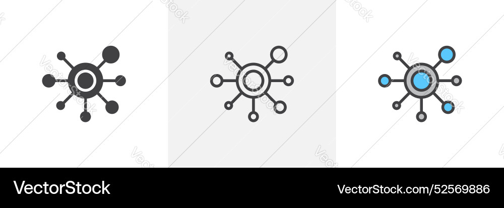 Decentralized icon set on white background Vector Image