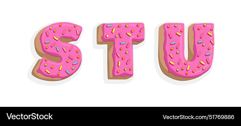 Donut font sweets letters Royalty Free Vector Image