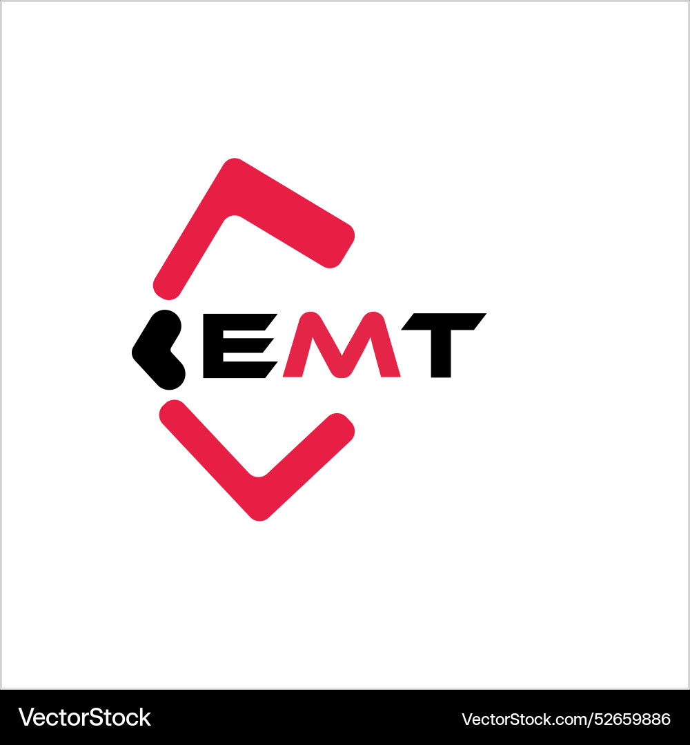 Emt creative minimalist letter logo unique Vector Image