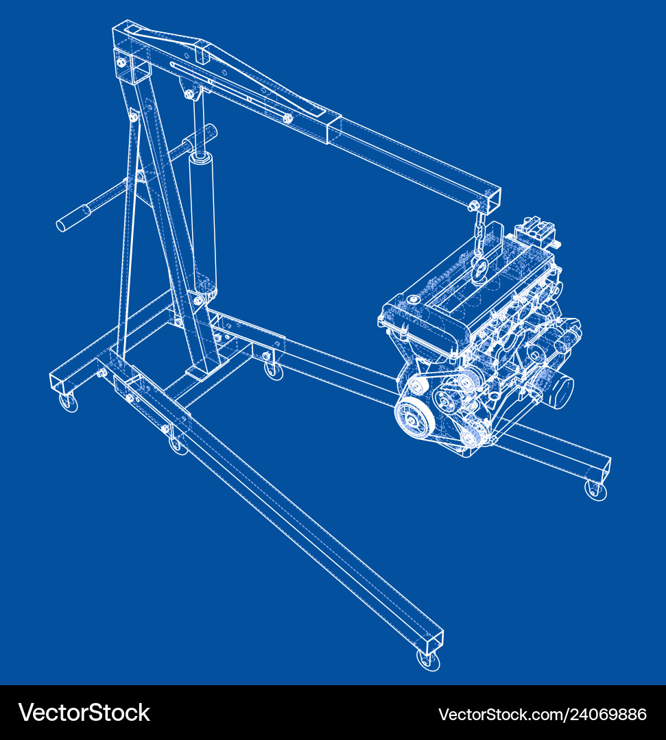 Engine hoist with outline Royalty Free Vector Image