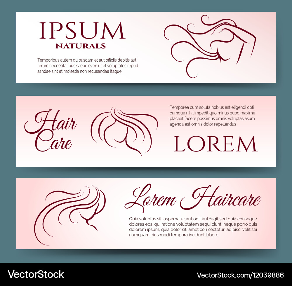 Hair care banners set Royalty Free Vector Image