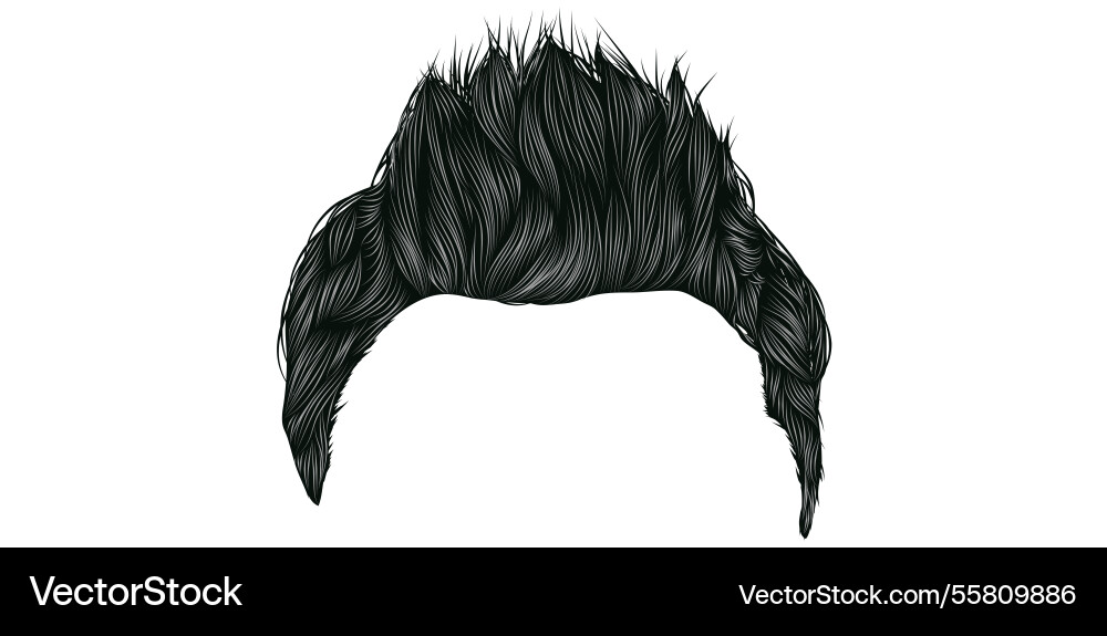 Hand drawn trendy man hairstyle Royalty Free Vector Image