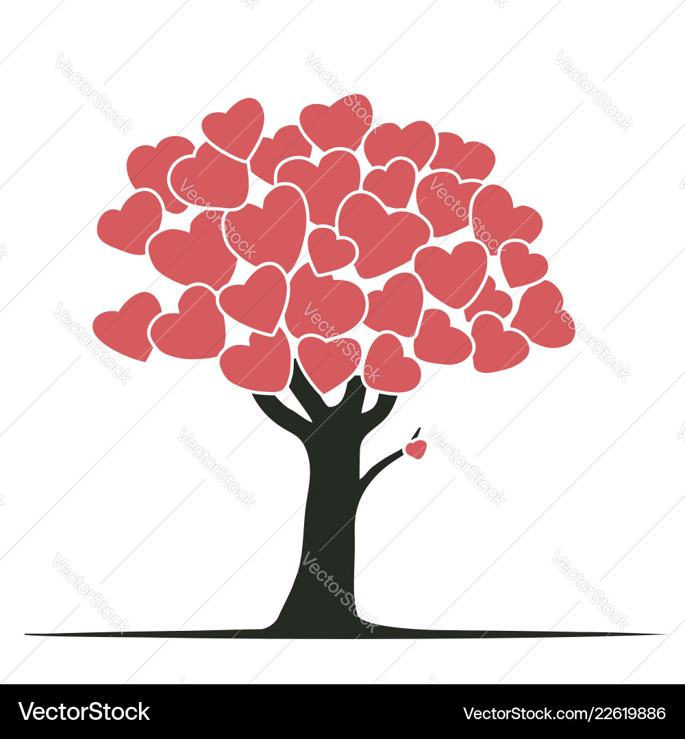 Hearts tree Royalty Free Vector Image - VectorStock