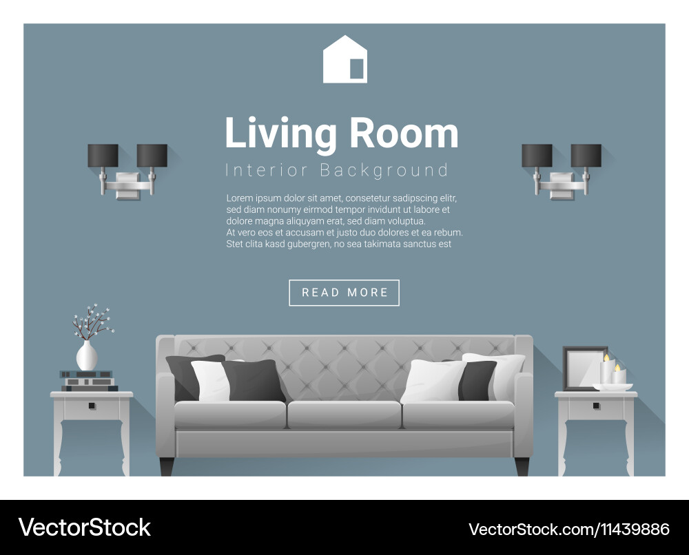 Modern living room interior background 5 Vector Image