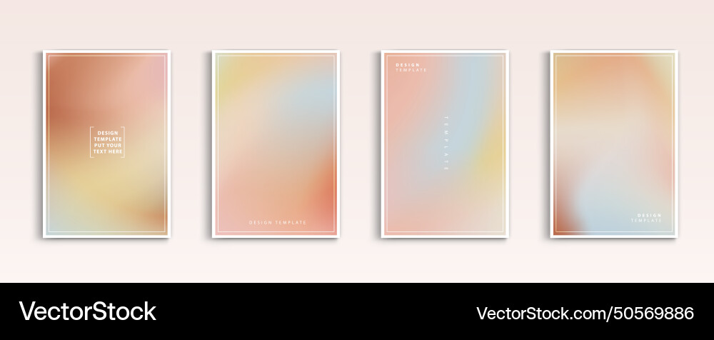Pastel gradient backgrounds set soft tender Vector Image