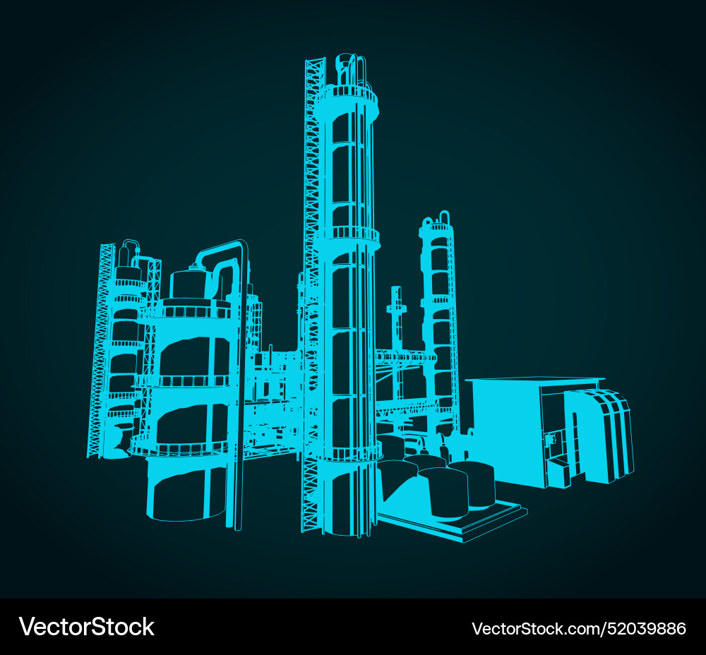 Refinery plant Royalty Free Vector Image - VectorStock