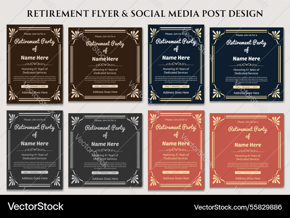 Retirement flyer happy Royalty Free Vector Image
