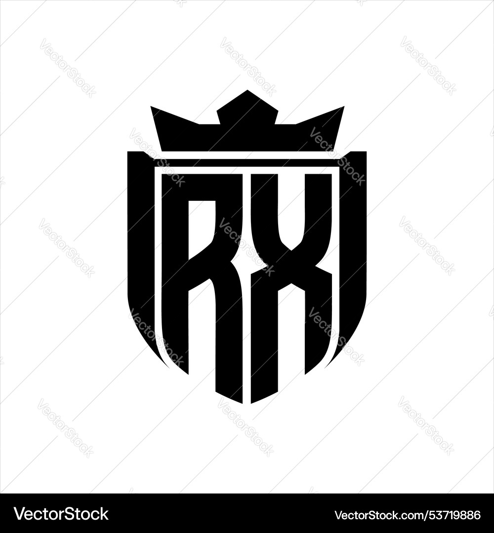 Rx logo with shield shape geeometric crown – Royalty-Free Vector ...