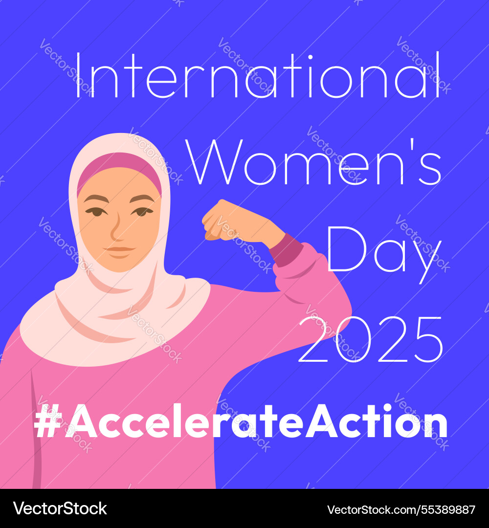 Accelerate Action International Womens Day 2025 Vector Image