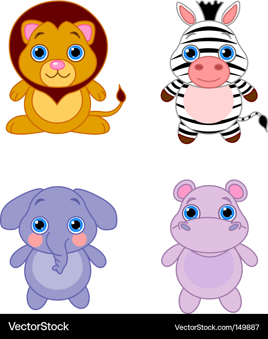 Cartoon african animals Royalty Free Vector Image
