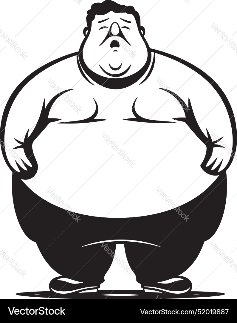 Chubby character graphic design icon portly Vector Image