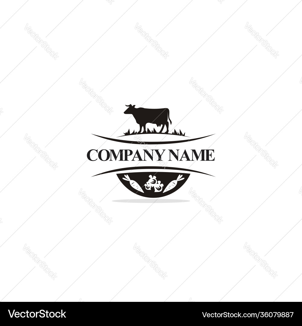 Cow ranch farm logo Royalty Free Vector Image - VectorStock