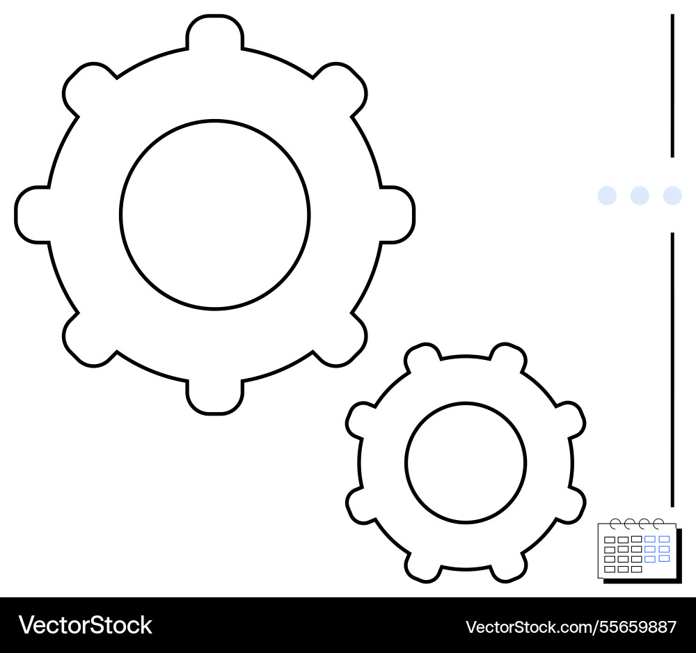 Gears representing progression and planning Vector Image