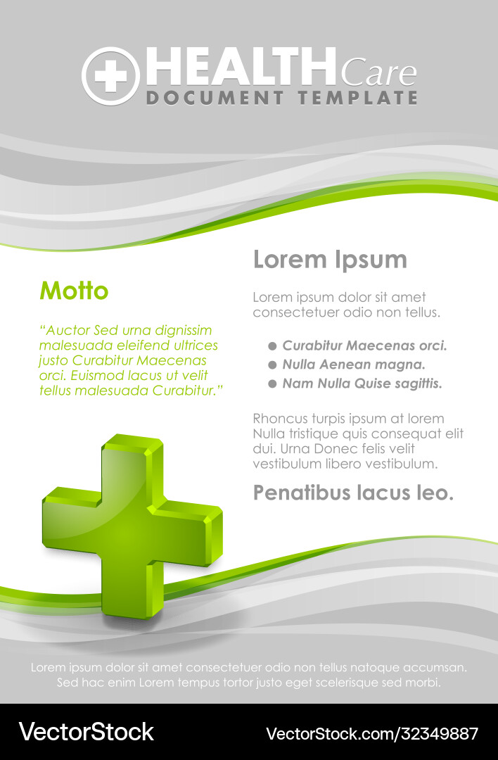 Health care document template with three Vector Image