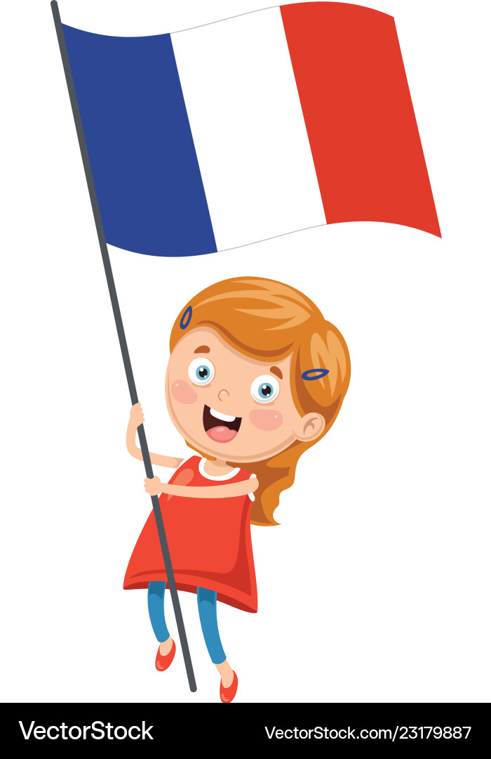 Kid holding flag Royalty Free Vector Image - VectorStock