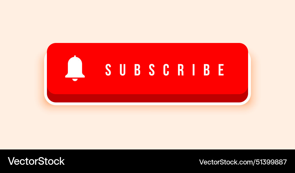 Red subscribe bell icon follow or like page Vector Image