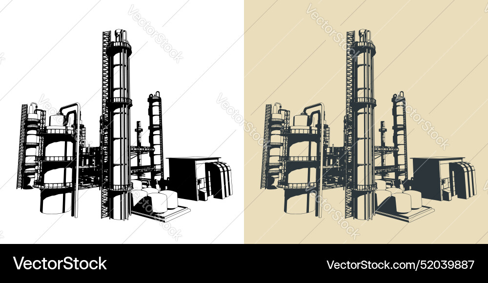 Refinery plant Royalty Free Vector Image - VectorStock