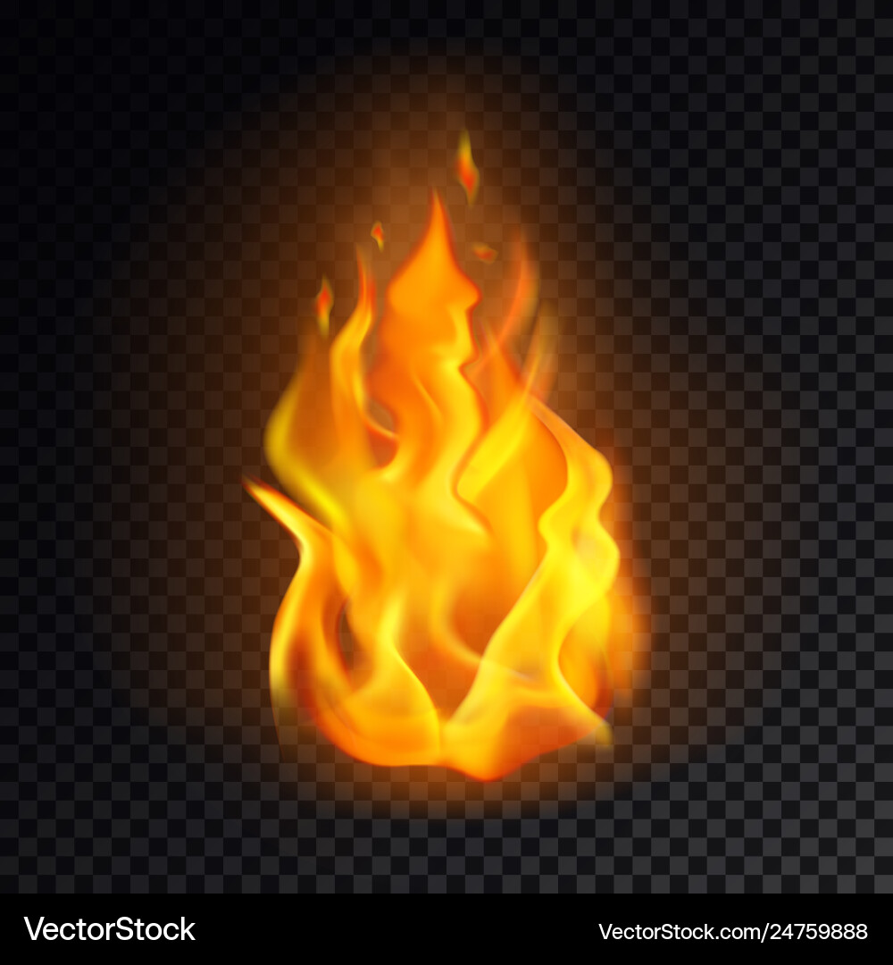 3D Orange Flame Fire Emoji Royalty Free Vector Image