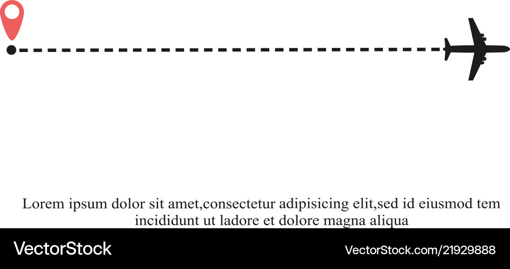 Airplane is in a dotted line Royalty Free Vector Image