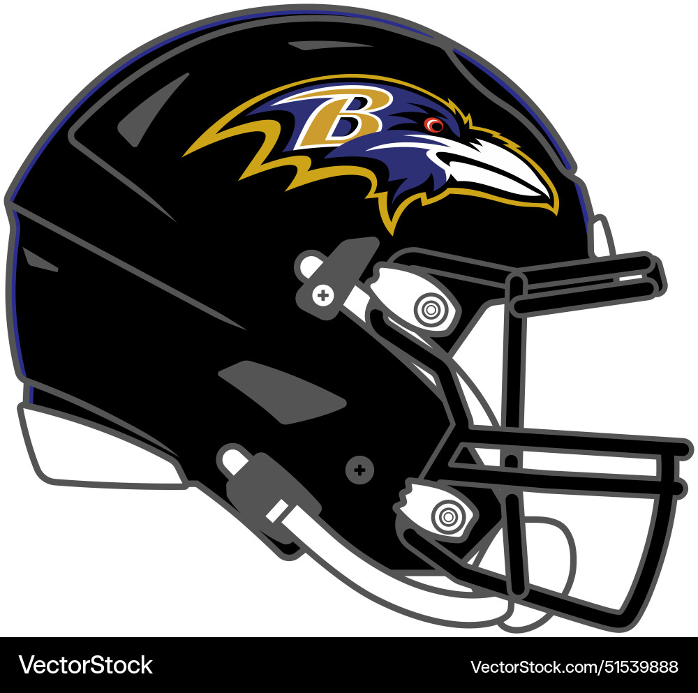 Black modern helmet of the baltimore ravens Vector Image