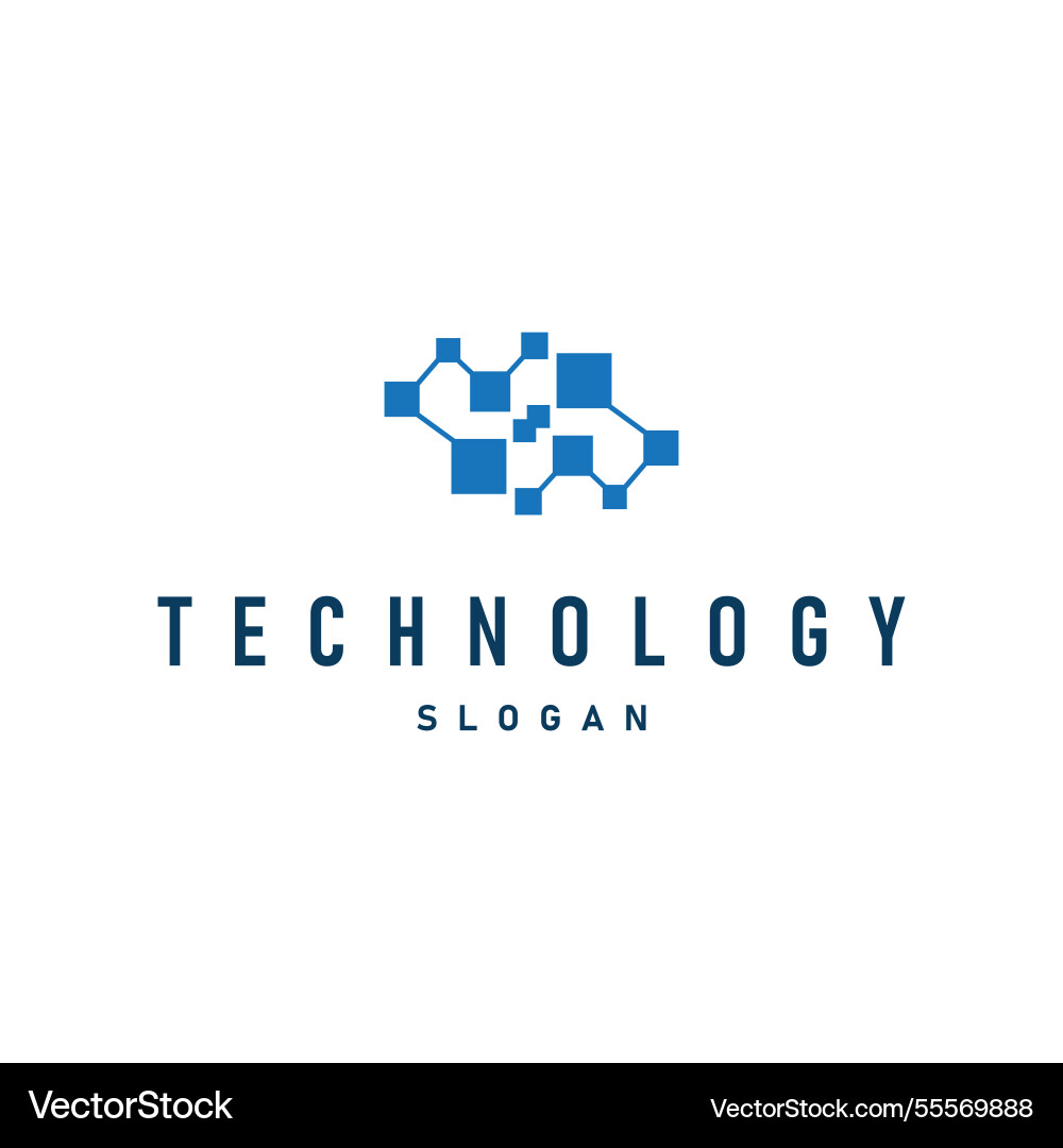 Cell neuron technology logo design data simple Vector Image