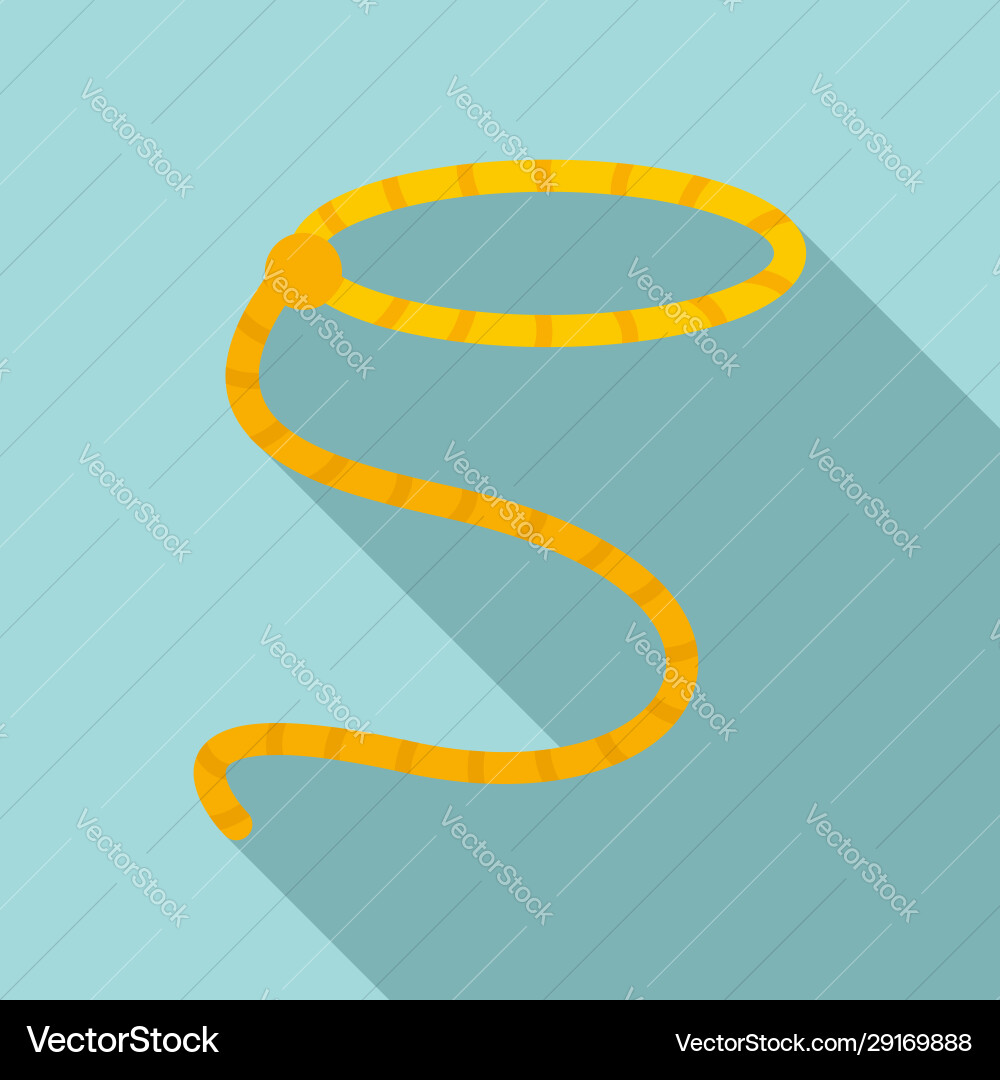 Cowboy rope icon flat style Royalty Free Vector Image