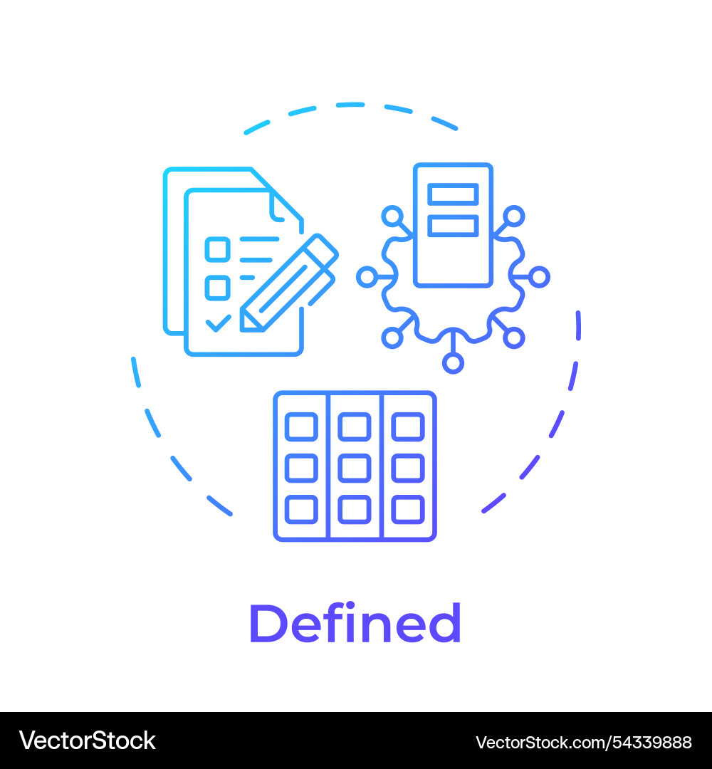 Defined stage blue gradient concept icon Vector Image