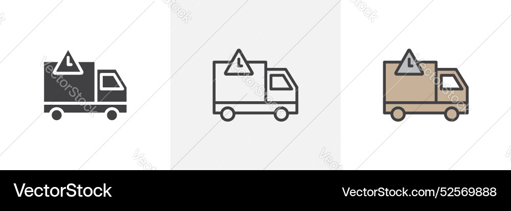 Delivery delay icon set on white background Vector Image