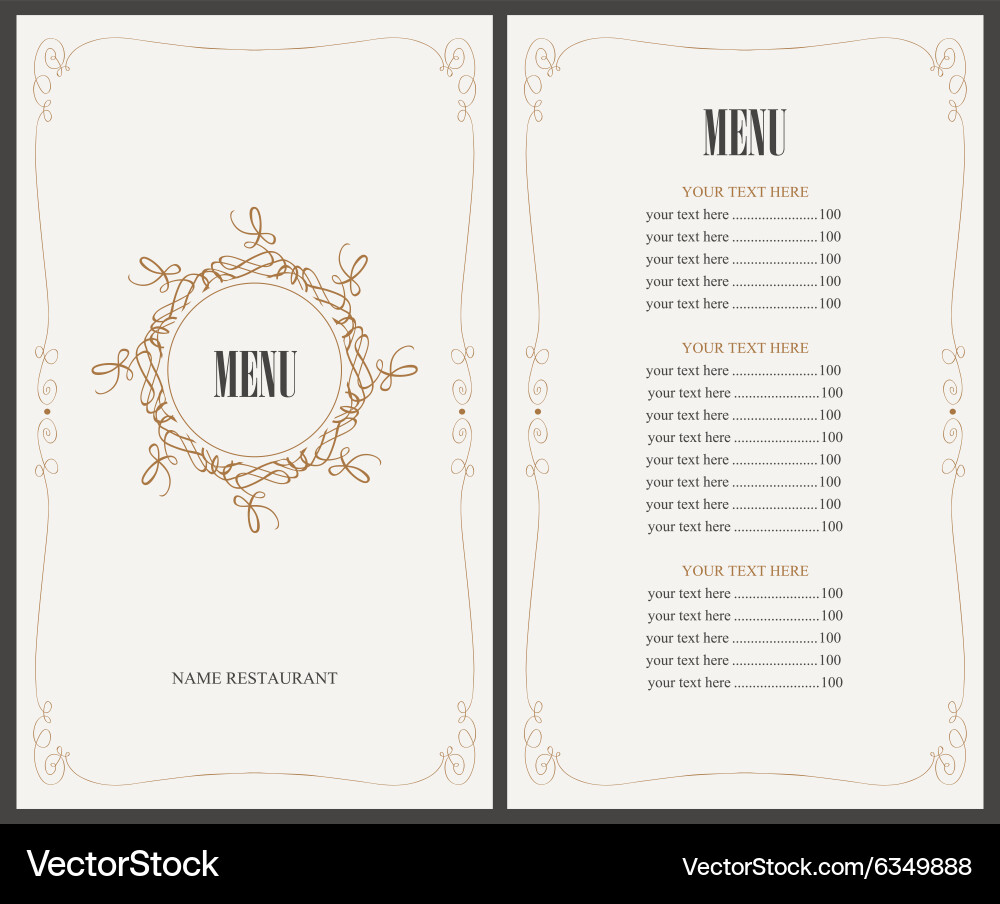 Menu in retro style Royalty Free Vector Image - VectorStock