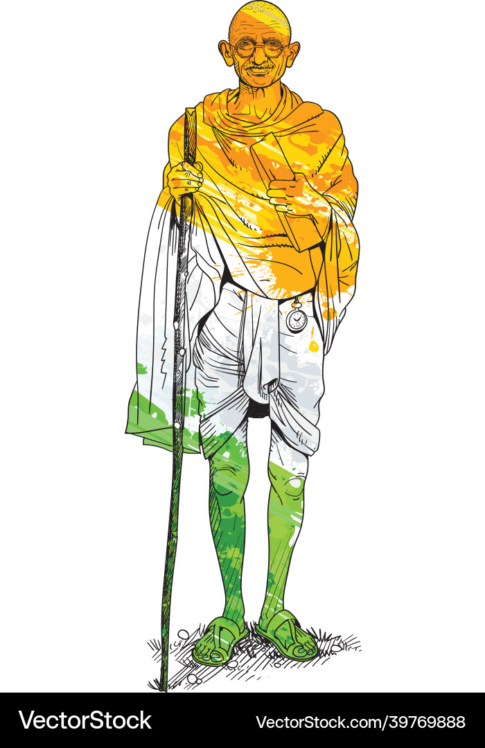 Gandhi Walking Vector Images (12)