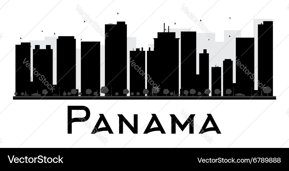 Panama City Skyline Silhouette Royalty Free Vector Image