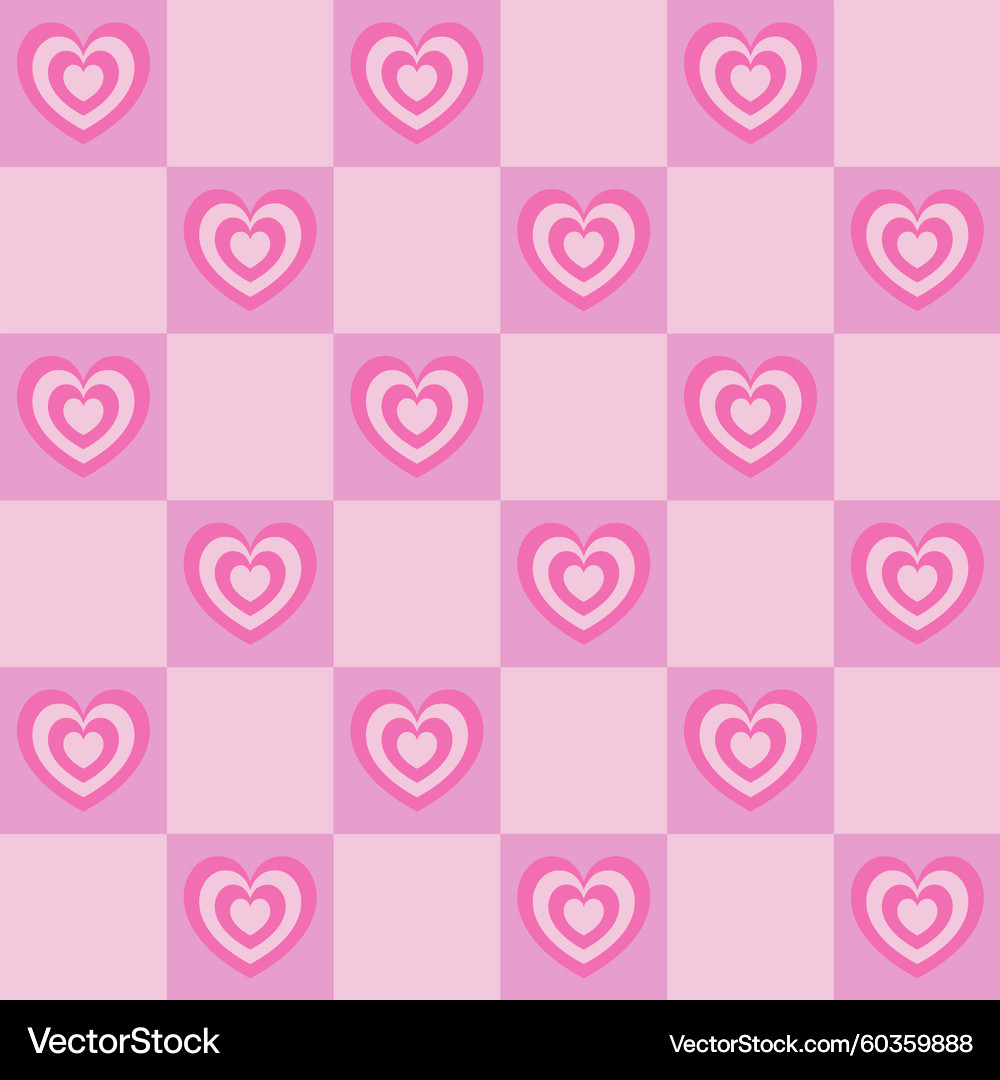 Pink Checkered Heart Pattern – Royalty-Free Vector | VectorStock