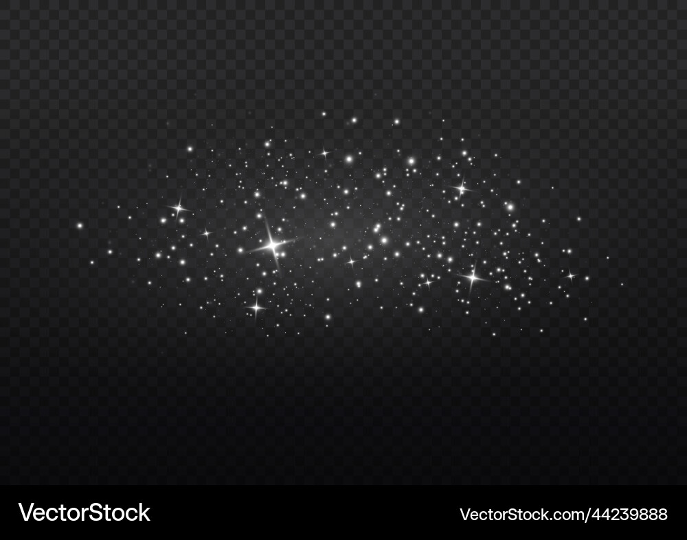 Starry dust flash light spark sparkle white star Vector Image