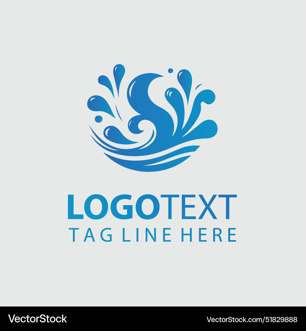 Water splash logo Royalty Free Vector Image - VectorStock