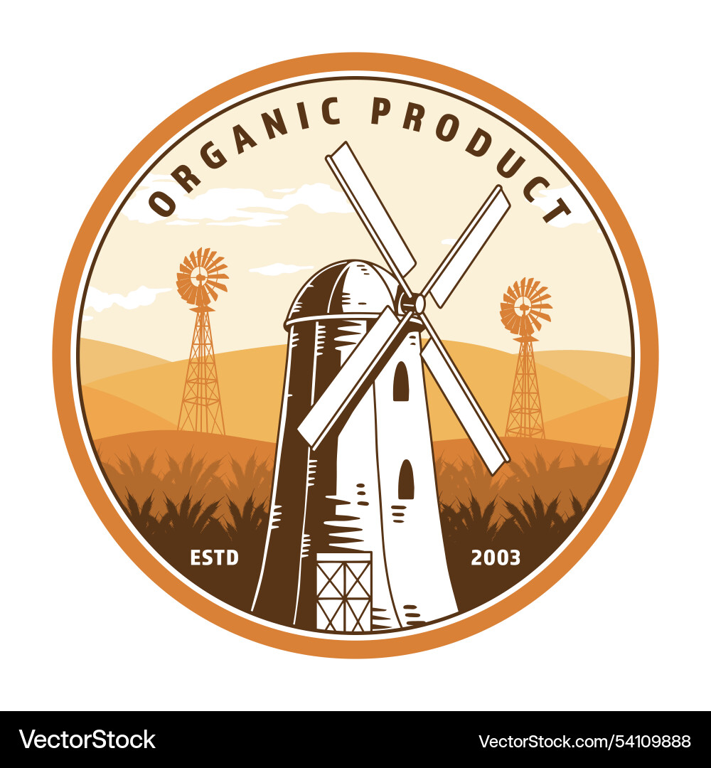 Windmill farm logo Royalty Free Vector Image - VectorStock