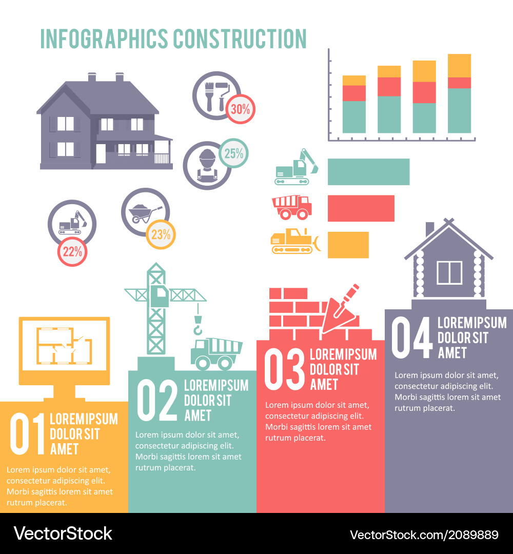 Construction infographic set Royalty Free Vector Image